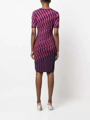 Diane Von Furstenberg Zig-zag Intarsia-knit Dress