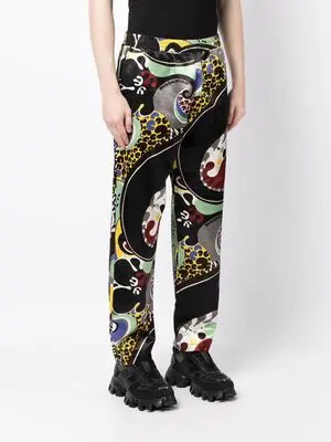 Moschino Abstract Print Straight-leg Trousers