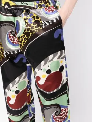 Moschino Abstract Print Straight-leg Trousers