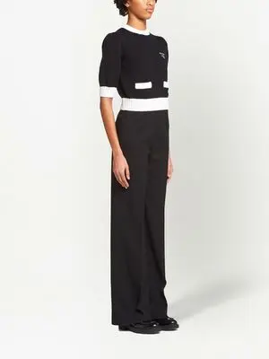Prada Logo-embroidered Cropped Sweater