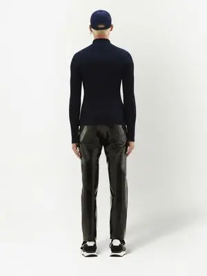 COURREGES Rib-knit Mock-neck Jumper - Blue