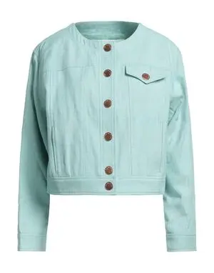 See By Chloé Casual Cotton-Linen Jacket Turquoise