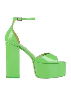 Paris Texas Leather Ankle Strap Sandals - Green