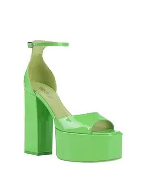 Paris Texas Leather Ankle Strap Sandals - Green