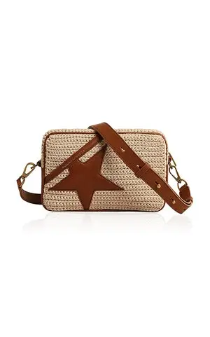 GOLDEN GOOSE Star Raffia Crossbody Bag - Neutral