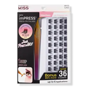 Kiss Impress Falsies Press On Self Adhesive Voluminous Lash Clusters Kit - One-color