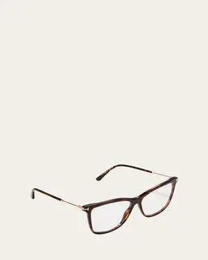 TOM FORD Square Metal And Acetate Optical Glasses