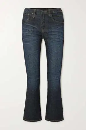 R13 R13 Kick Fit Cropped High-Rise Flared Jeans Indigo
