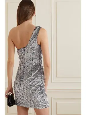 Givenchy One-shoulder Sequined Tulle Mini Dress