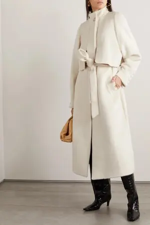 Giuliva Heritage The Loredana Belted Brushed Alpaca And Wool-blend Coat