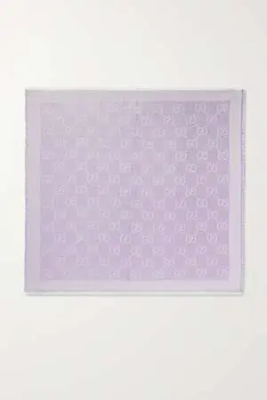 Gucci Fringed Metallic Jacquard Scarf