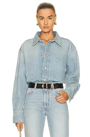 LOULOU STUDIO Altan Denim Shirt In Blue