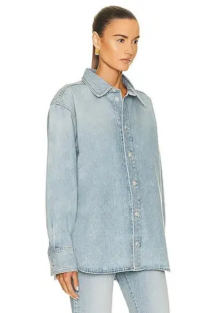 LOULOU STUDIO Altan Denim Shirt In Blue