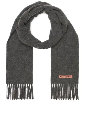 Acne Studios Solid Scarf In Beige - Grey Melange