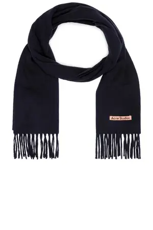 Acne Studios Solid Scarf In Beige - Navy Blue