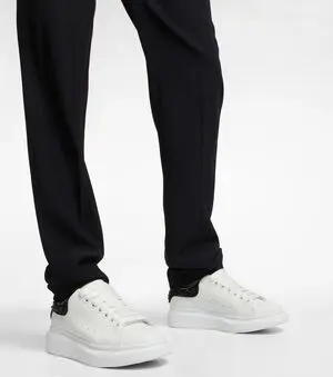 Alexander McQueen Oversized Embellished Leather Sneakers - White