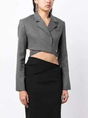 Rokh Cropped Wraparound Blazer