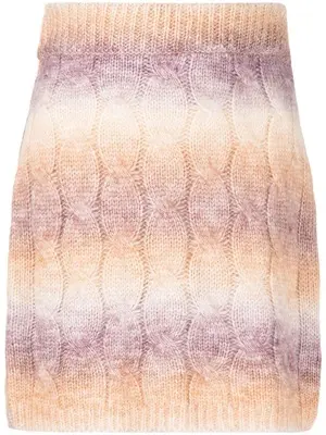 Rokh Striped Cable-knit Mini Skirt
