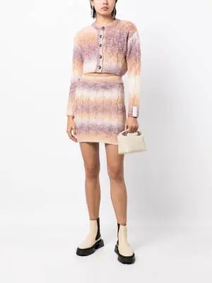 Rokh Striped Cable-knit Mini Skirt