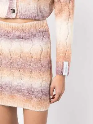Rokh Striped Cable-knit Mini Skirt