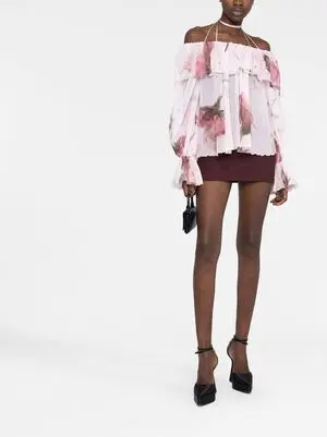 Blumarine Ruffled Floral Print Blouse