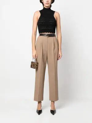 Elisabetta Franchi Logo Patterned-knit Halterneck Top