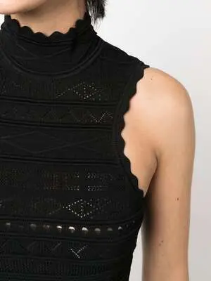 Elisabetta Franchi Logo Patterned-knit Halterneck Top