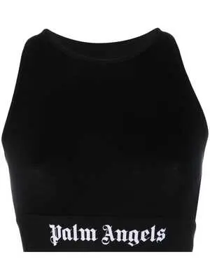 Palm Angels Logo-tape Cropped Vest Top