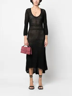 TWINSET Open-knit Midi Dress