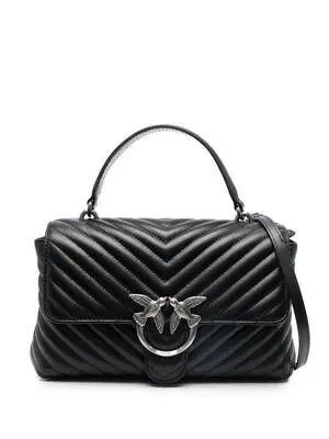 Pinko Love Lady Chevron-quilted Tote Bag - Black
