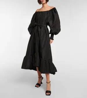 PATOU Off-shoulder Faille Maxi Dress - Black