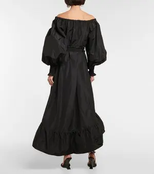 PATOU Off-shoulder Faille Maxi Dress - Black