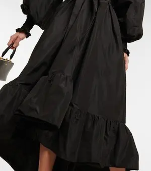 PATOU Off-shoulder Faille Maxi Dress - Black