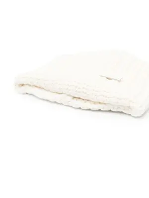 Saint Laurent Logo-plaque Chunky Knit Cashmere Beanie