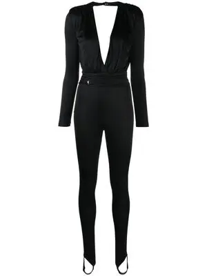 Philipp Plein Plunging V-neck Jumpsuit - Black
