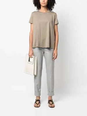 Fabiana Filippi Pinstriped Virgin Wool Trousers - Grey