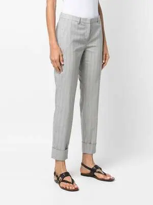 Fabiana Filippi Pinstriped Virgin Wool Trousers - Grey