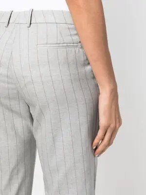 Fabiana Filippi Pinstriped Virgin Wool Trousers - Grey