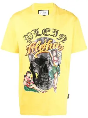 Philipp Plein Hawaii Short-sleeve T-shirt - Yellow