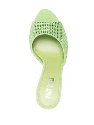 Paris Texas Crystal-embellished Stiletto Sandals - Green