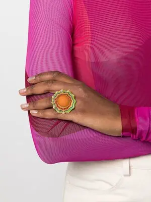 Moschino Rippled Cocktail Ring
