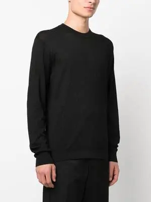 Versace La Greca Cotton-silk Jumper - Black