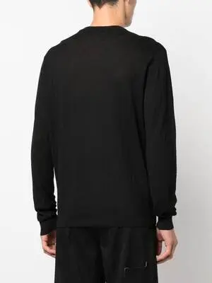 Versace La Greca Cotton-silk Jumper - Black