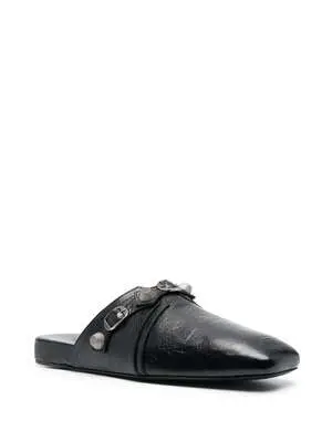 Balenciaga Cosy Cagole Leather Mules - Black
