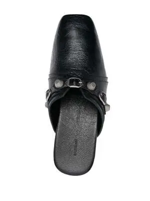 Balenciaga Cosy Cagole Leather Mules - Black
