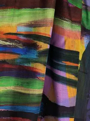 Givenchy Abstract-print Frayed Scarf