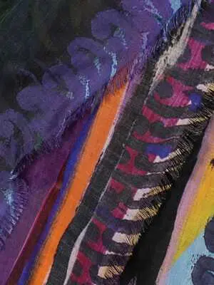 Givenchy Abstract-print Frayed Scarf