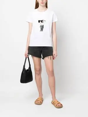 Karl Lagerfeld Ikon Organic-cotton T-shirt - White