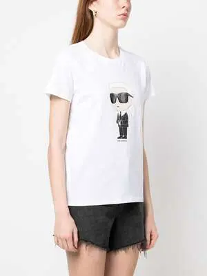 Karl Lagerfeld Ikon Organic-cotton T-shirt - White