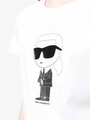 Karl Lagerfeld Ikon Organic-cotton T-shirt - White